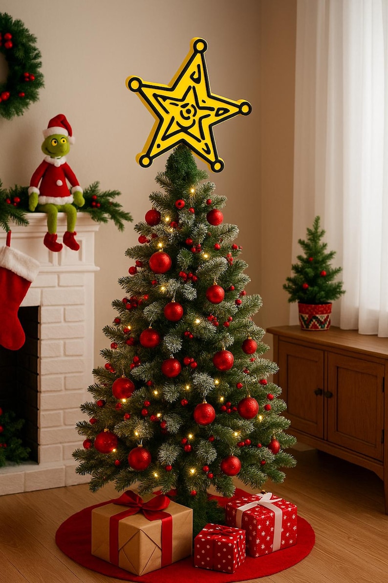 Grinch Star Christmas Tree Topper. Dr. Suess Whoville Inspired Holiday ...