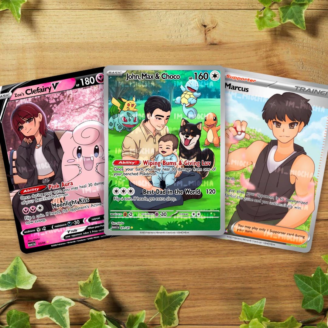 CUSTOM Pokémon Cards | Gift Mother's Day Father's Day Anniversary ...