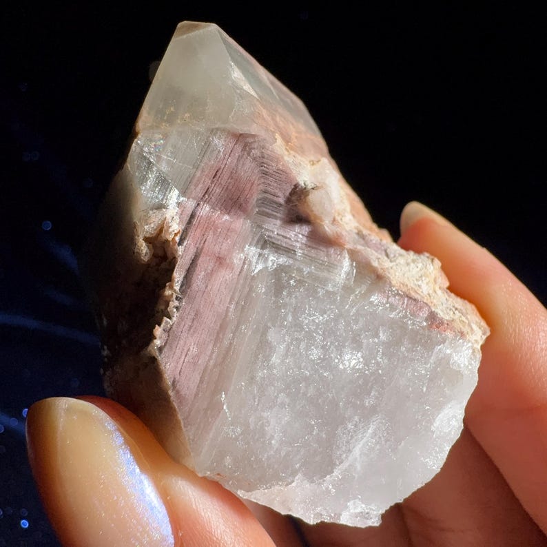 RARE Dream Meadow Quartz-green & Pink Phantom Quartz Crystal, Earth and ...
