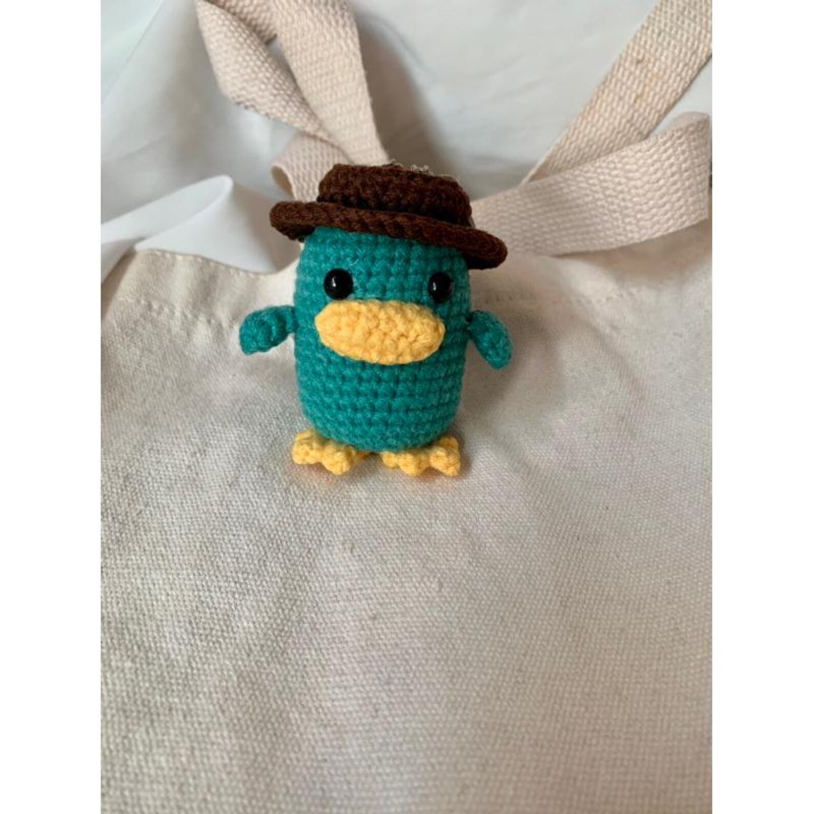 Duck Keychain Duck Handmade Crochet Keychain Bag With Charm Keychain ...
