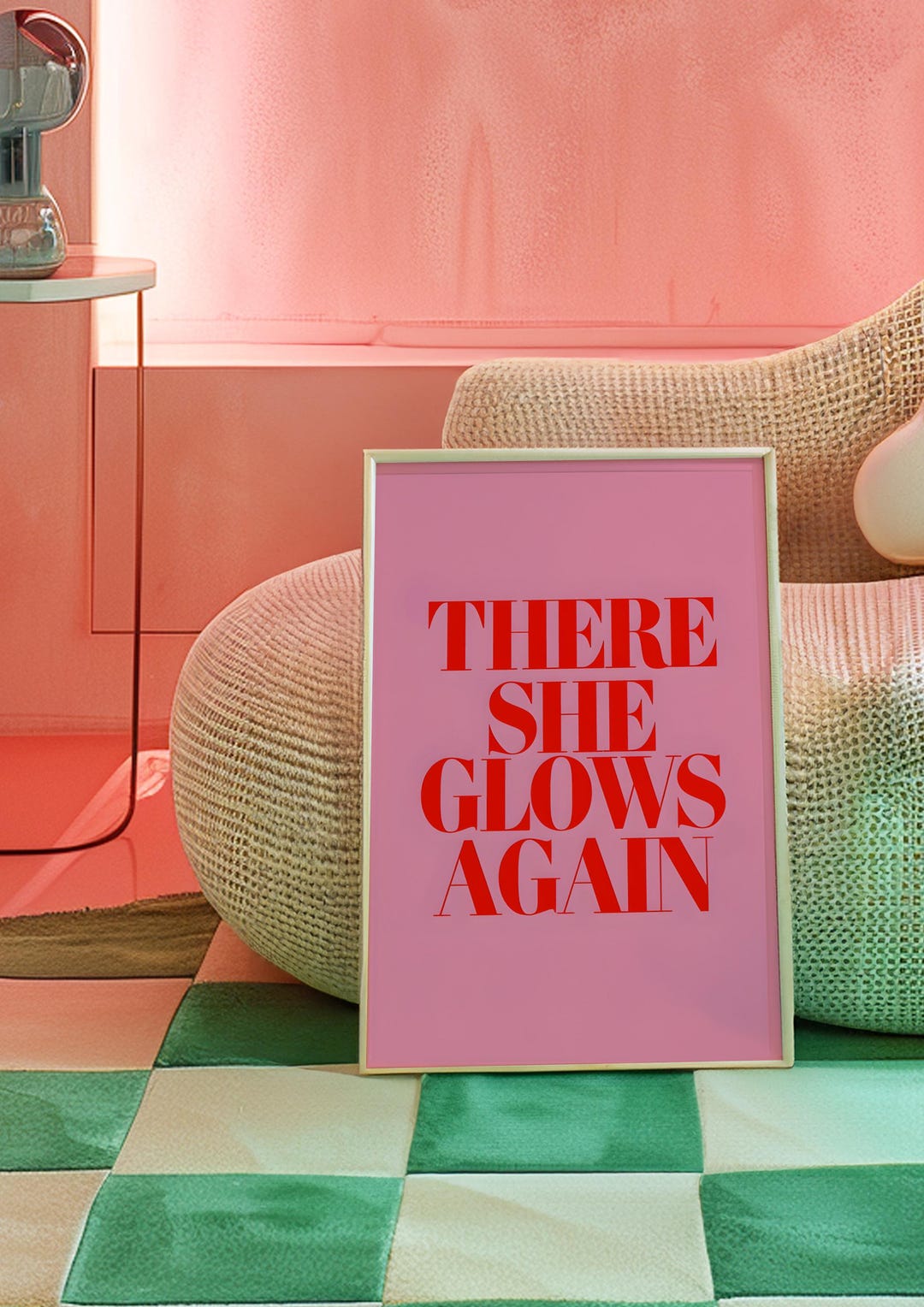 There She Glows Again Poster Beautician Poster Beauty Salon Wall Art ...