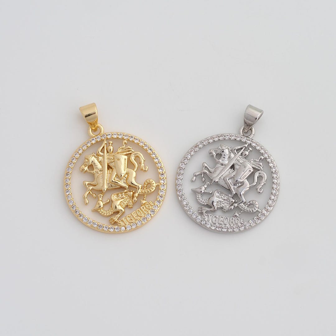 Gold CZ Knight Pendant,18k Gold Filled Knight Charms,diy Jewelry ...