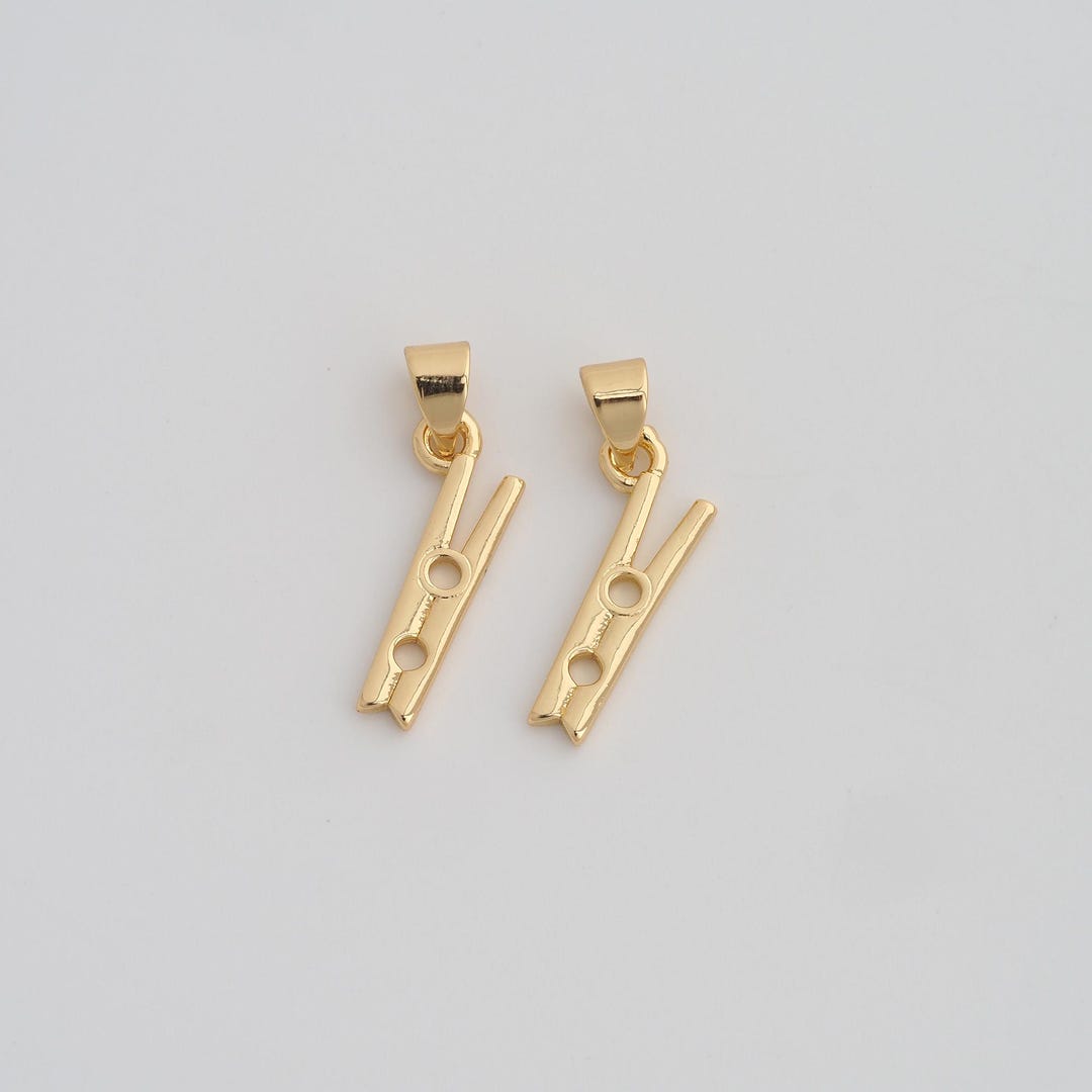 Gold Clothespin Pendant,18k Gold Filled Clothespin Charms,diy Jewelry ...