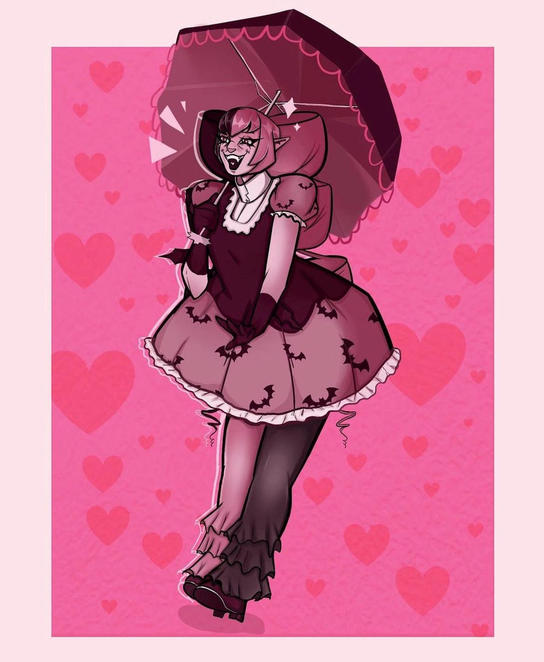 MH Pink Vampire Mini Print - Etsy