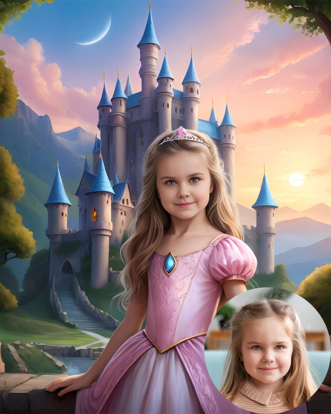 Personalized Pink Princess AI Portrait – Custom Character Art, Unique ...