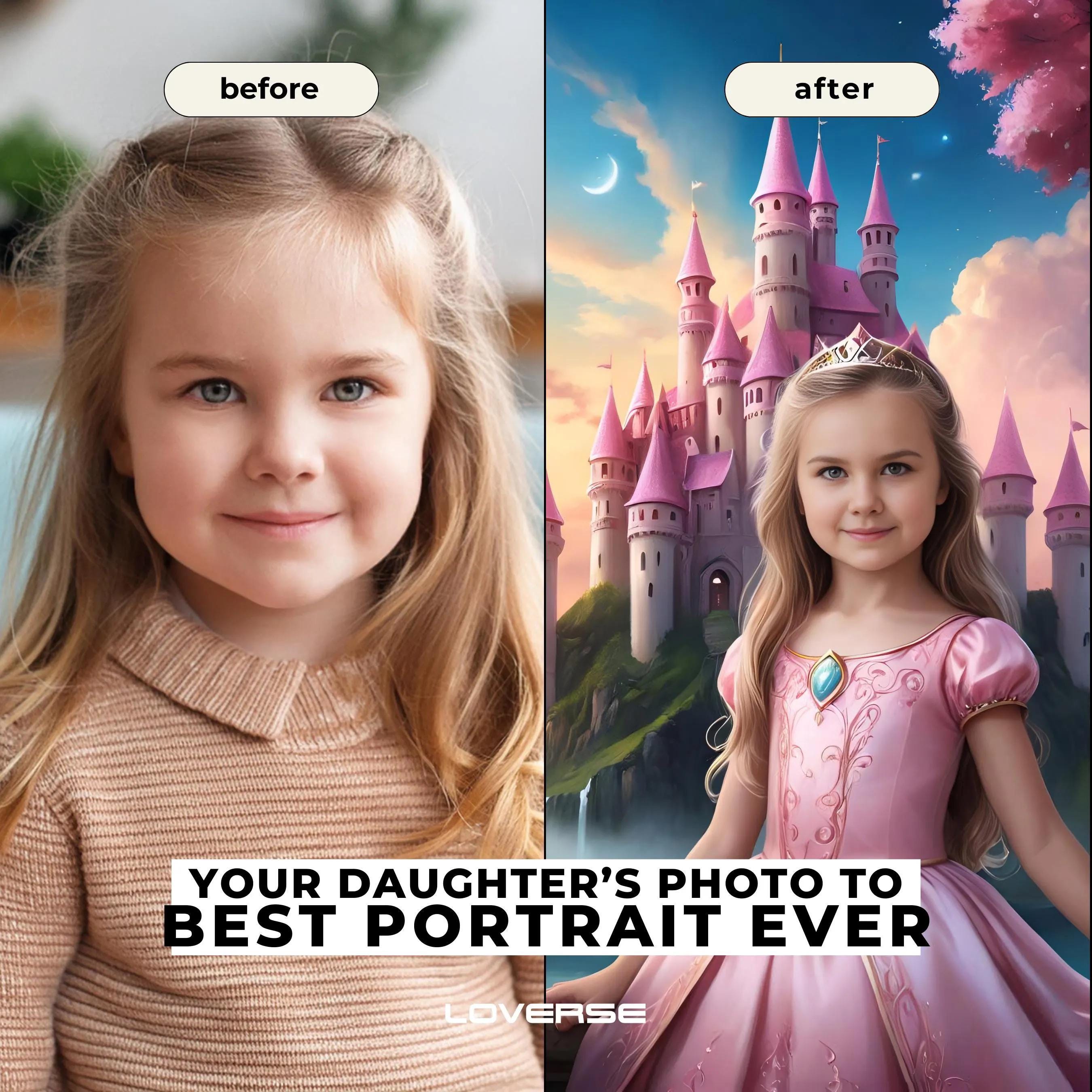 Personalized Pink Princess AI Portrait – Custom Character Art, Unique ...