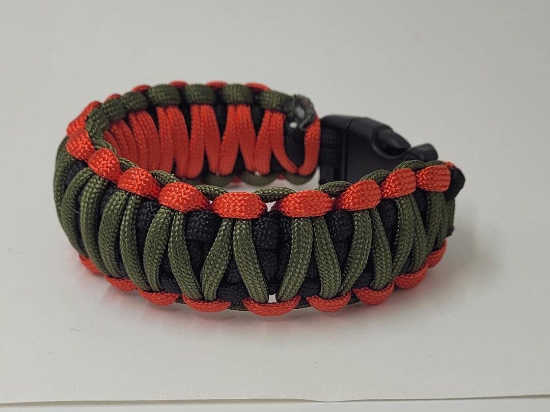 Green, Red, and Black Double Cobra Knot Paracord Bracelet - Etsy