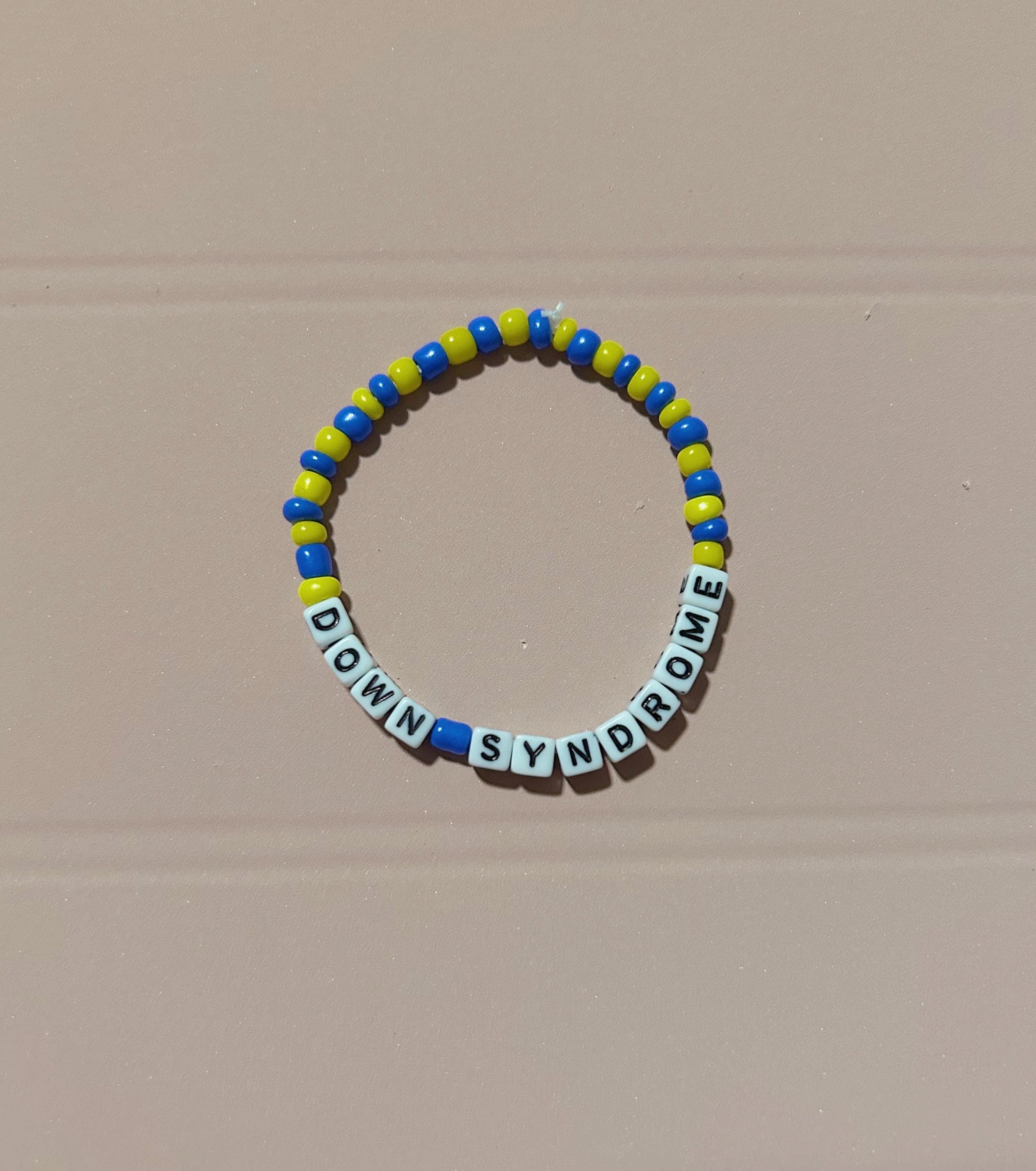 Beaded Down Syndrome Bracelet | Handmade Jewelry | Medical Bracelets ...