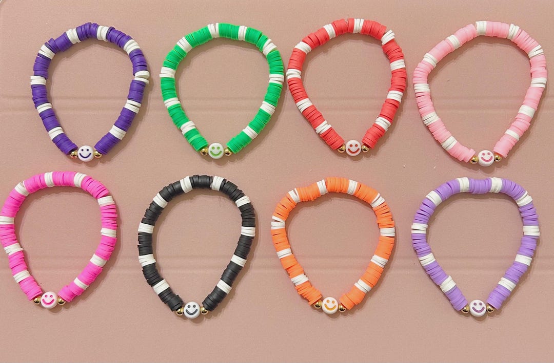 Clay Smiley Face Bracelet | Handmade Jewelry | Smiley Face Bracelets ...