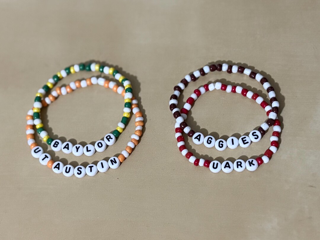Custom Beaded Bracelet for College, School | College | Highschool ...
