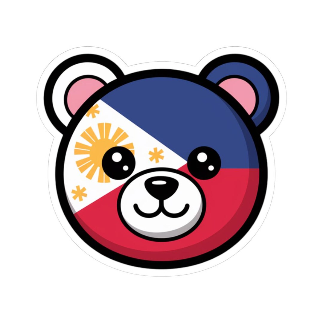 Filipino Flag Bear Sticker, Laptop Decal, Travel Souvenir - Etsy