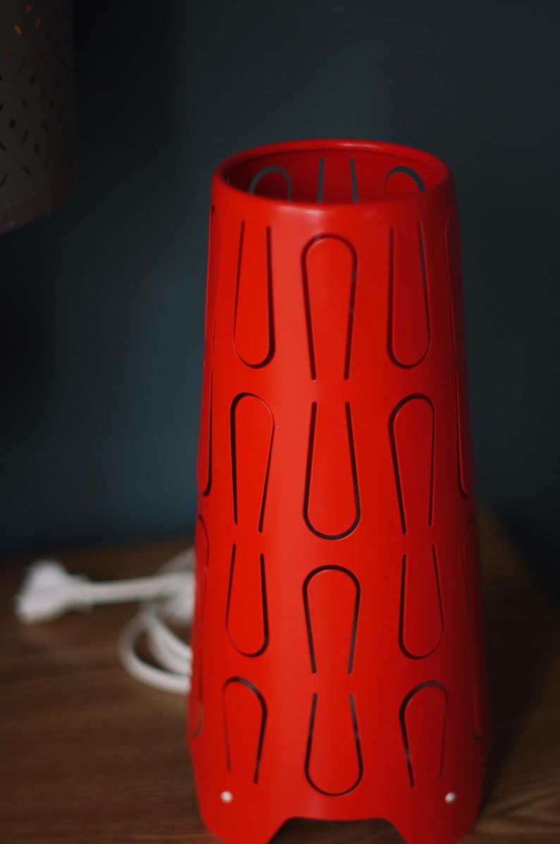 Vintage IKEA Kajuta Table Lamp – Red Metal Scandinavian Lighting - Etsy