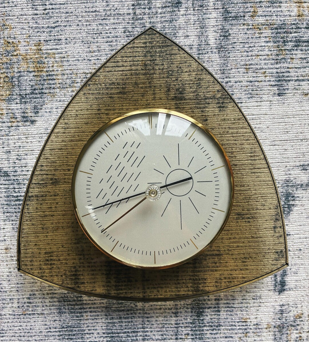 Vintage Mid-century German Barometer | Triangular Glass & Metal Design ...