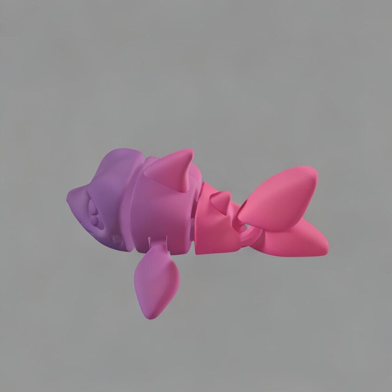 Articulated 3D Shark STL File, Flexible Kawaii Fish Toy (digital ...
