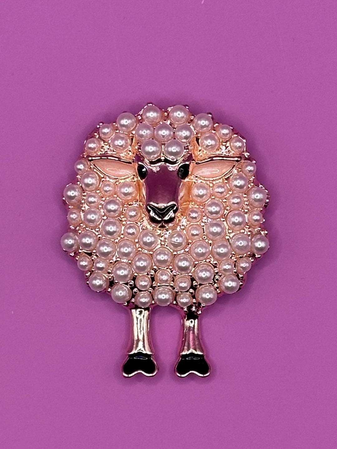 Pearl Sheep Brooch: Rose Gold Lamb Pin - Etsy