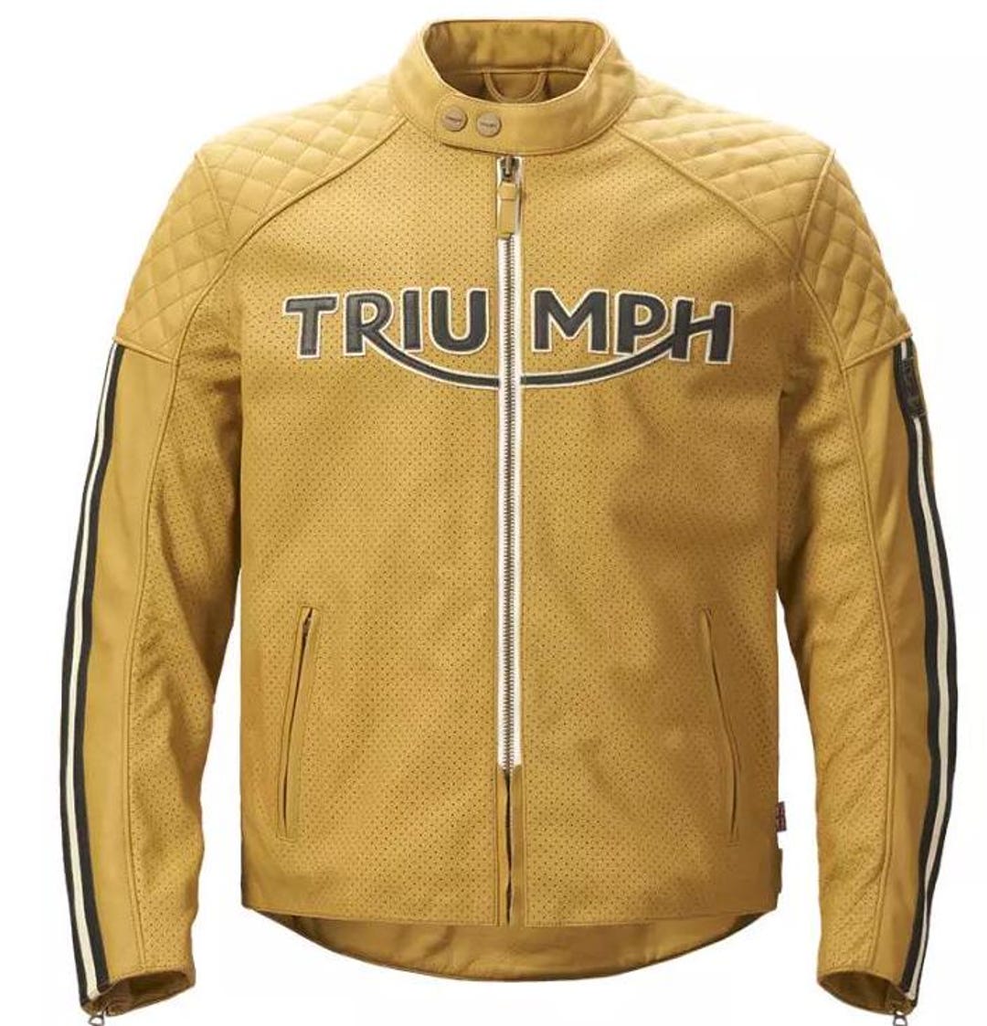 Triumph Biker Leather Jacket Rare Vintage Style Triumph Leather Jacket ...