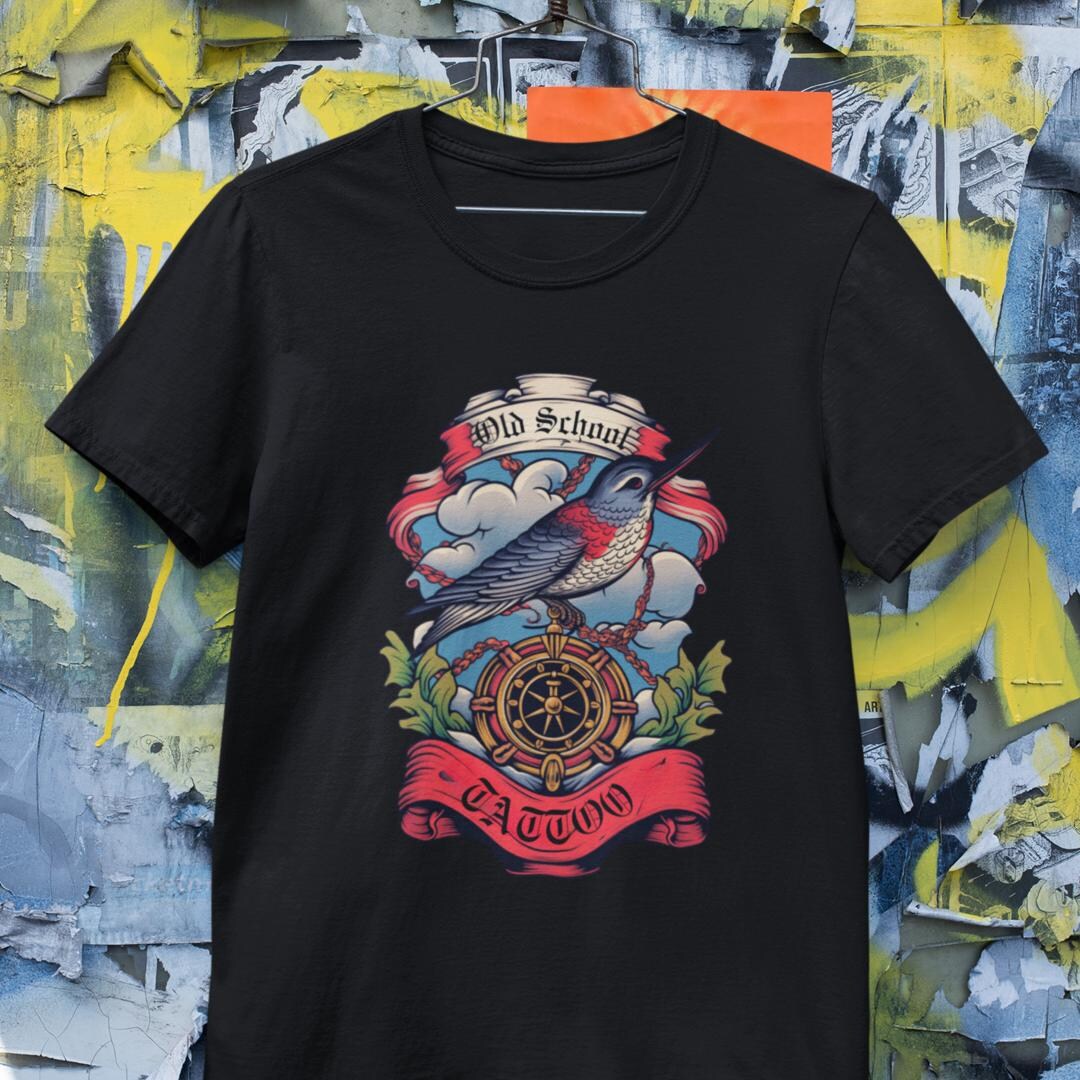 Old School Tattoo Blackline T-shirt: Goth Style Darkness Tshirt, Dark ...