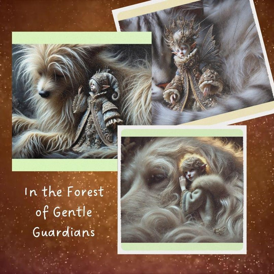 Elf & Animal Art Prints: Fantasy Christmas Collage Set (JPG + PDF) - Etsy