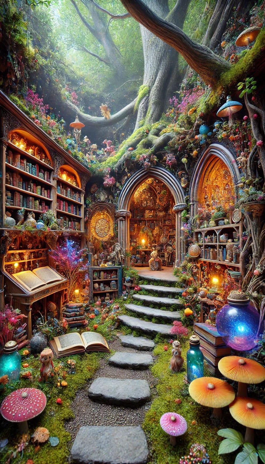 Magical Fantasy Library Wallpaper Set - Etsy