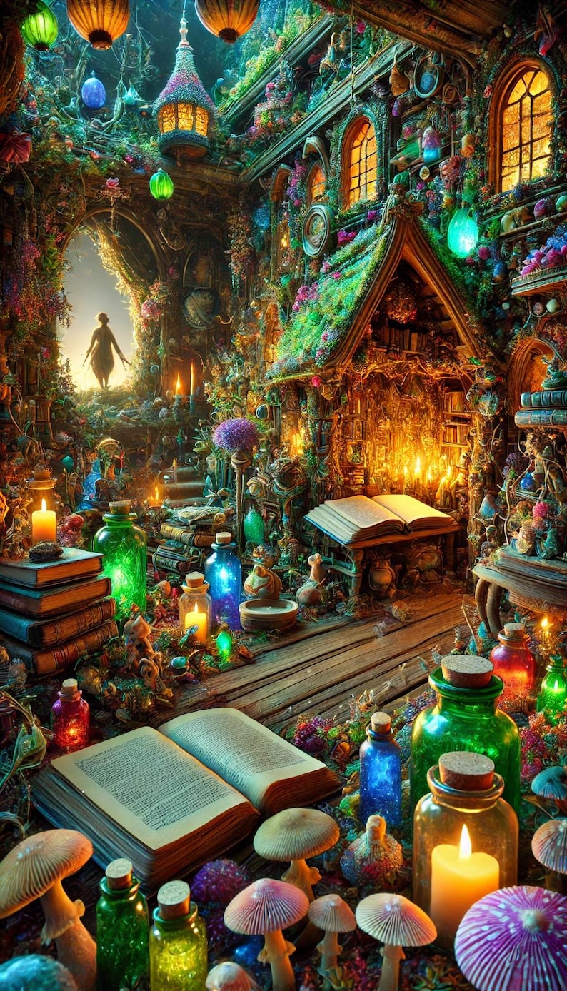 Magical Fantasy Library Wallpaper Set - Etsy