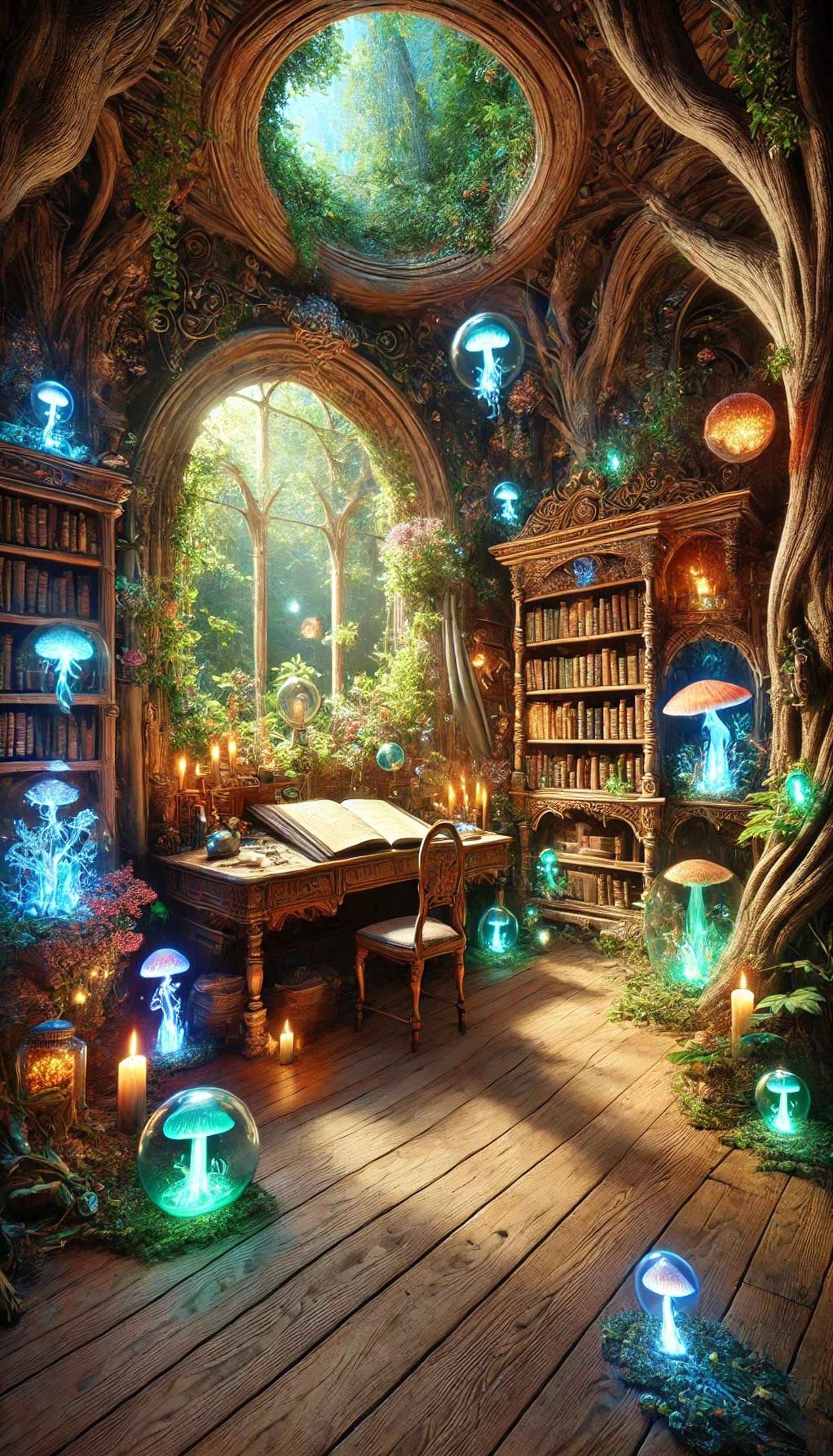 Magical Fantasy Library Wallpaper Set - Etsy