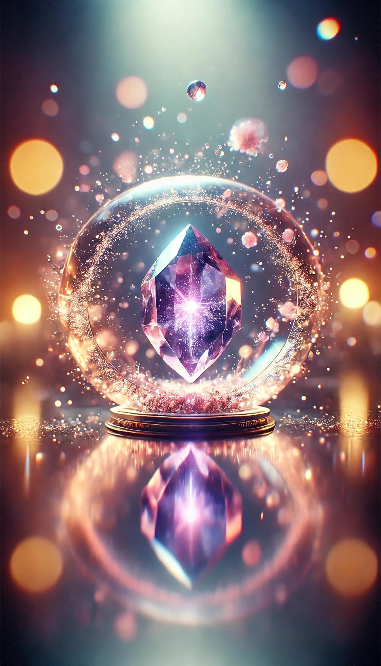 Mystical Crystal Phone Wallpaper Set: Fantasy Lock Screen Backgrounds ...