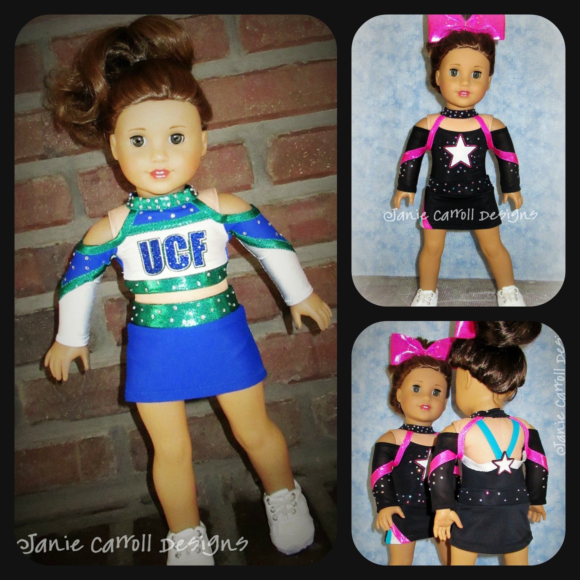 DELUXE Custom Cheerleader Uniform Set for 18" Doll Such as the American ...