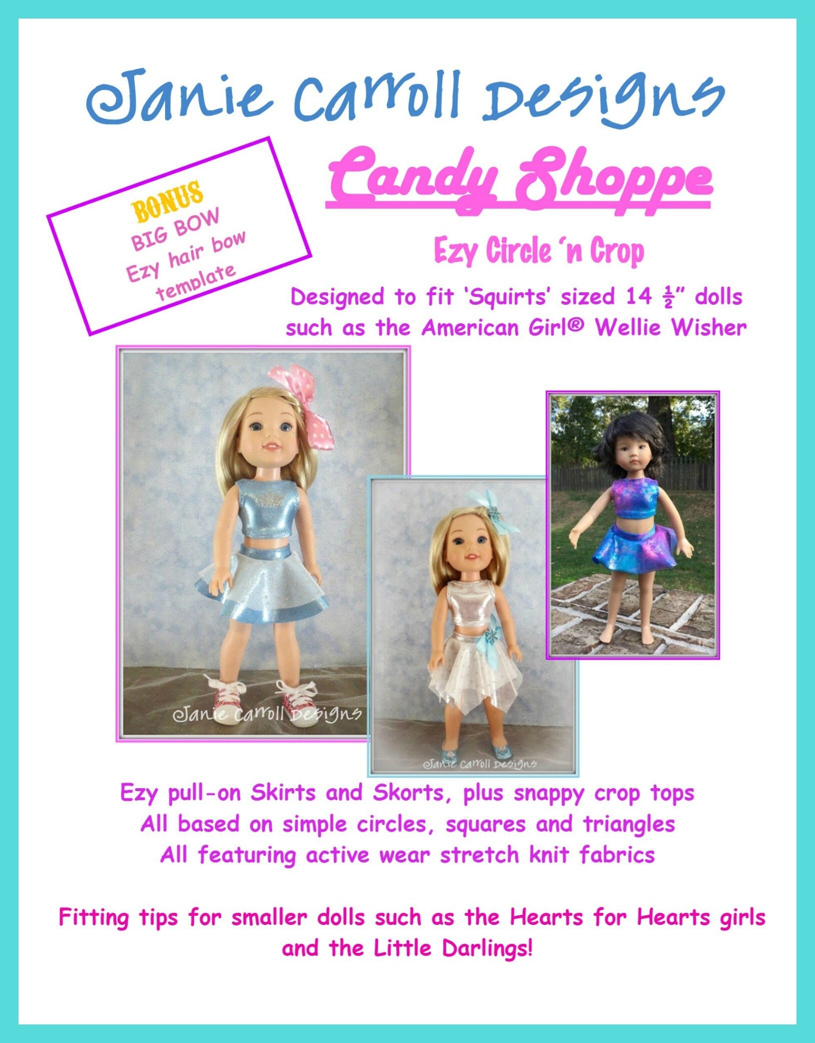 Candy Shoppe Ezy Circle 'n Crop Pattern for 14 doll | Etsy
