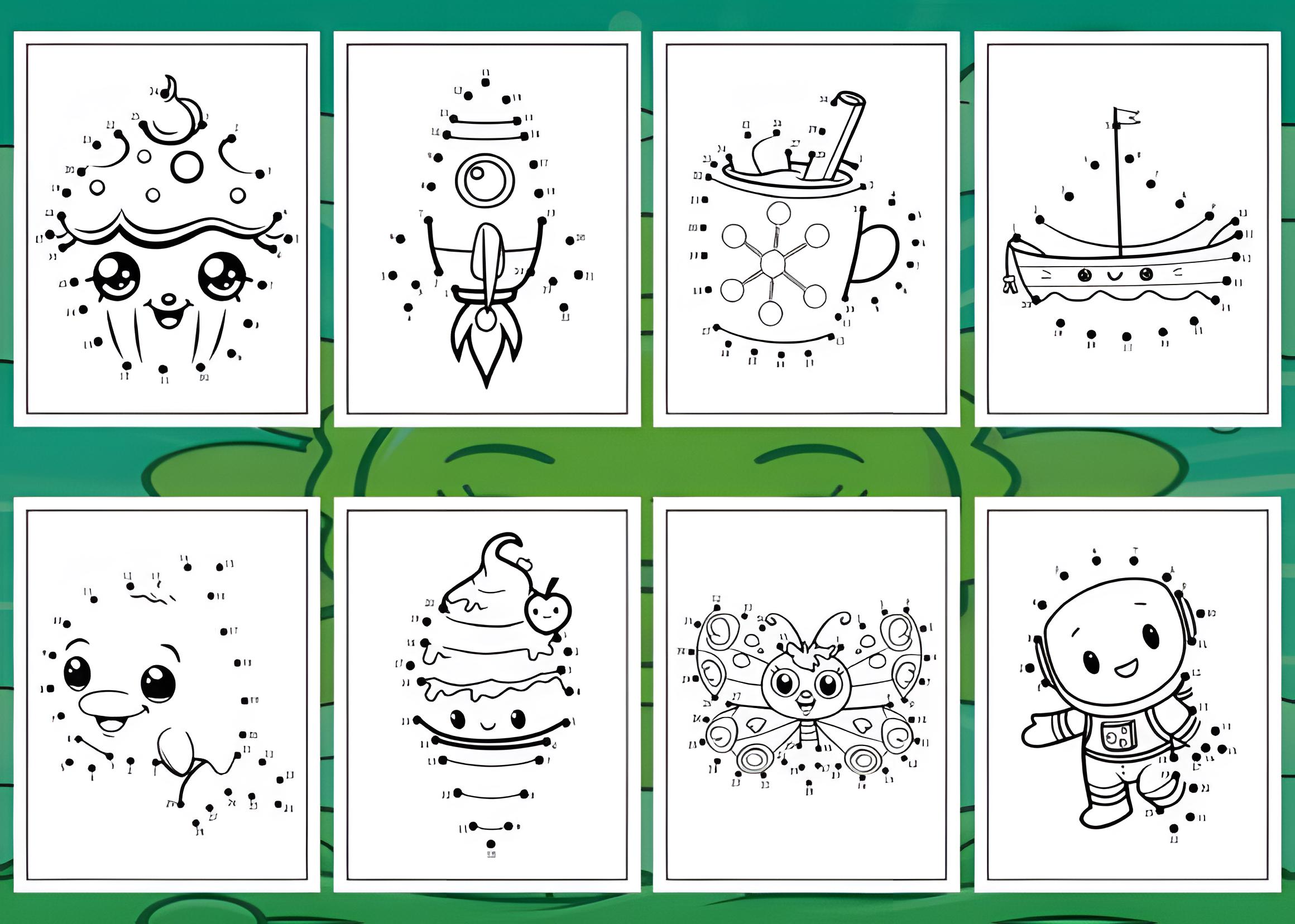 Dot to Dot 50 Pages Digital Download Cute Animals Graphics JPG PNG PDF ...