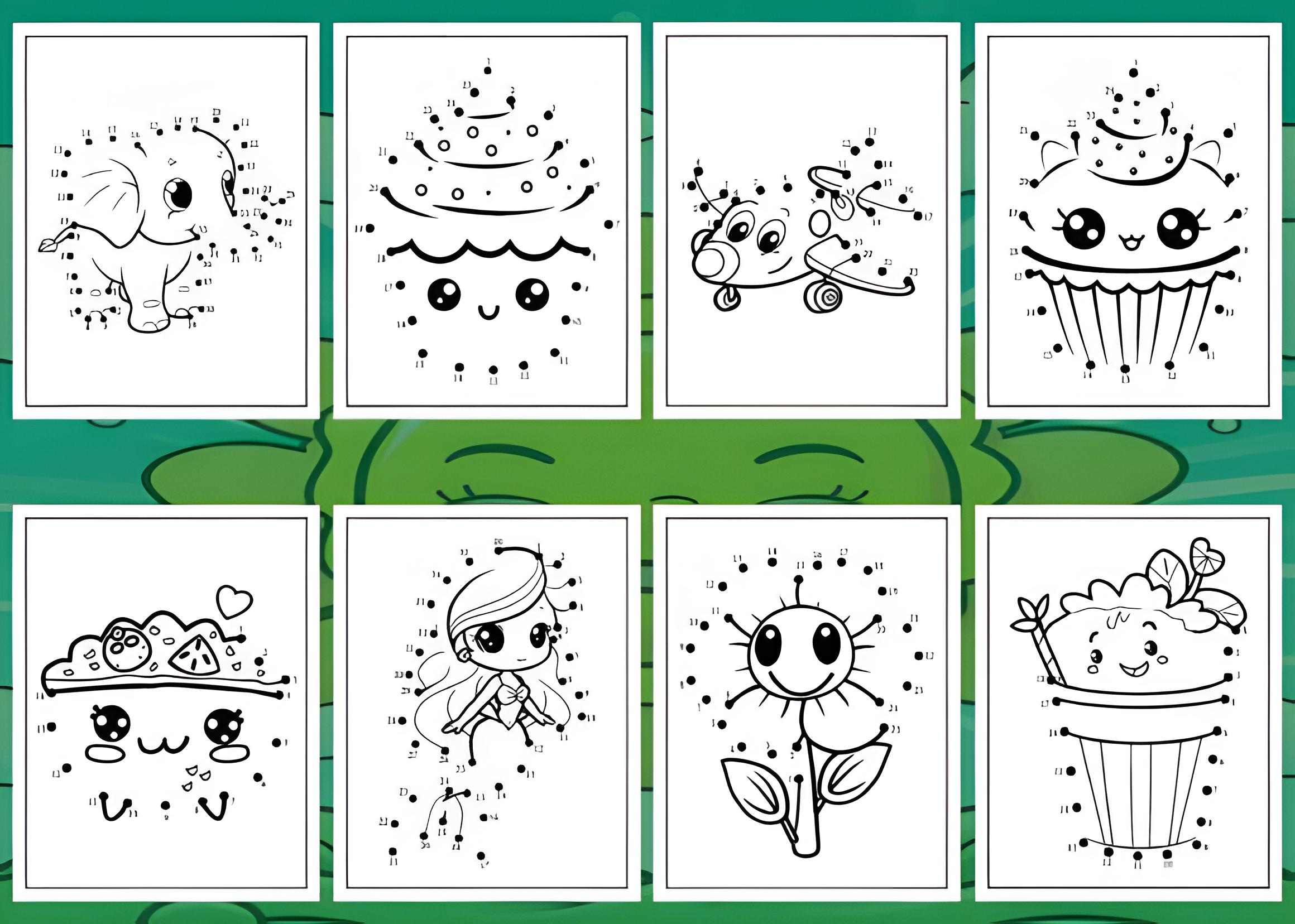 Dot to Dot 50 Pages Digital Download Cute Animals Graphics JPG PNG PDF ...