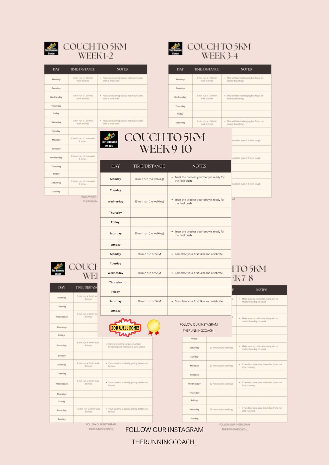 Couch to 5k Beginner Program 5k Beginner Running Program - Etsy