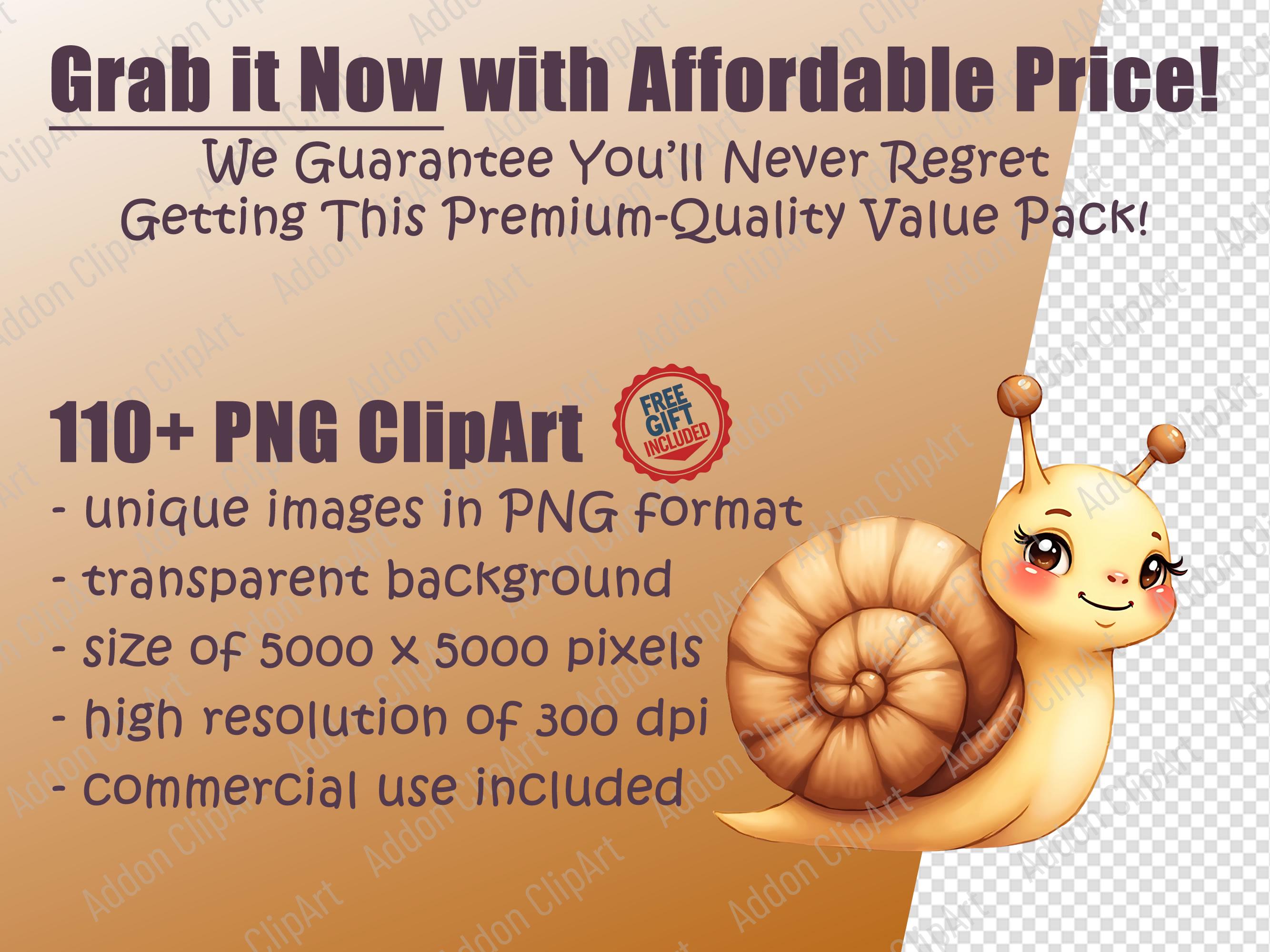 Cute Snail Watercolor Clipart Illustration Cartoon PNG Bundle Printable ...