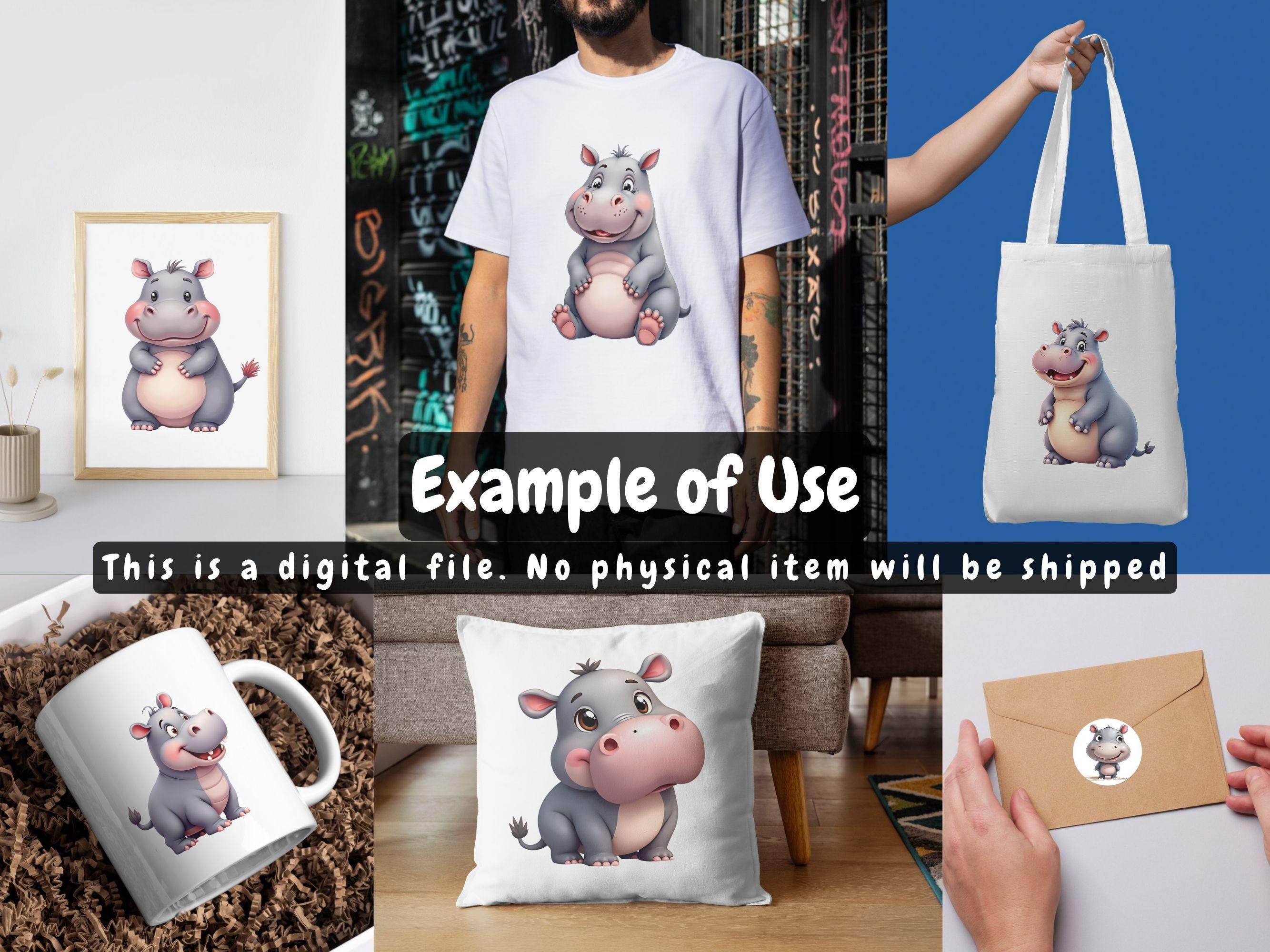 Cute Hippopotamus Clipart Watercolor Hippo Cartoon Illustration PNG ...