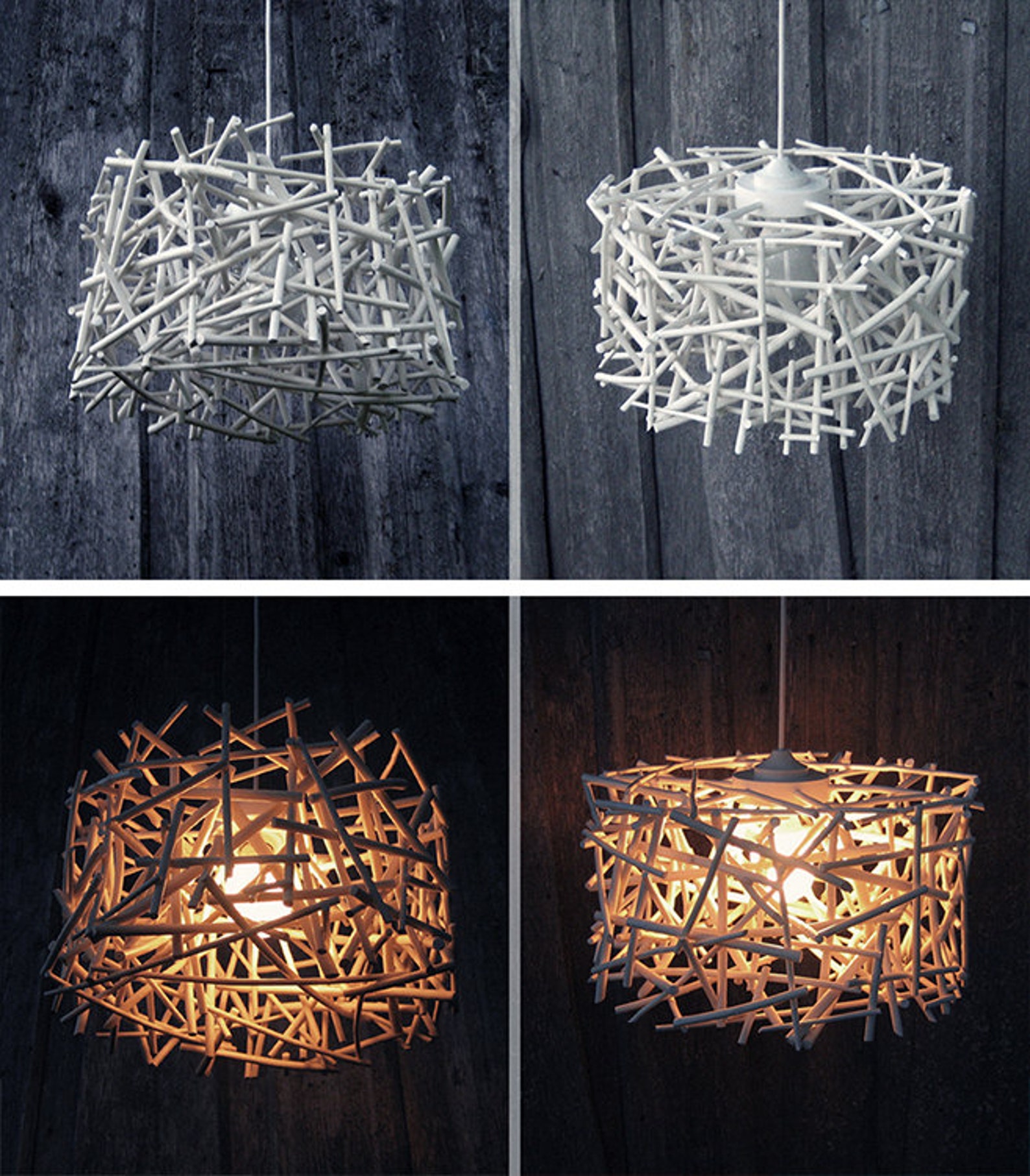 BUSH_420 Pendant Lamp Made of Painted Branches. - Etsy