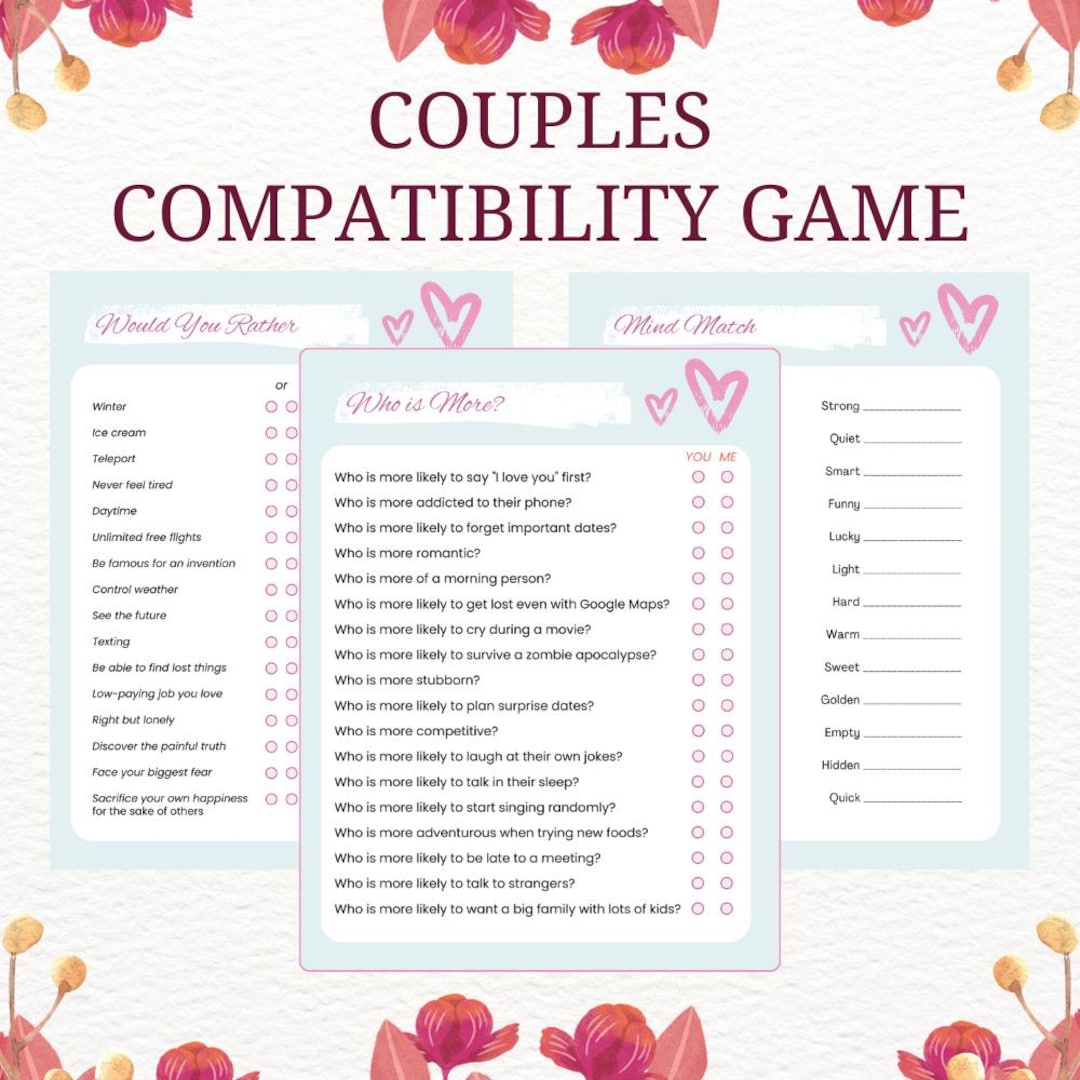 Couples Compatibility Game – Fun & Romantic Compatibility Test ...