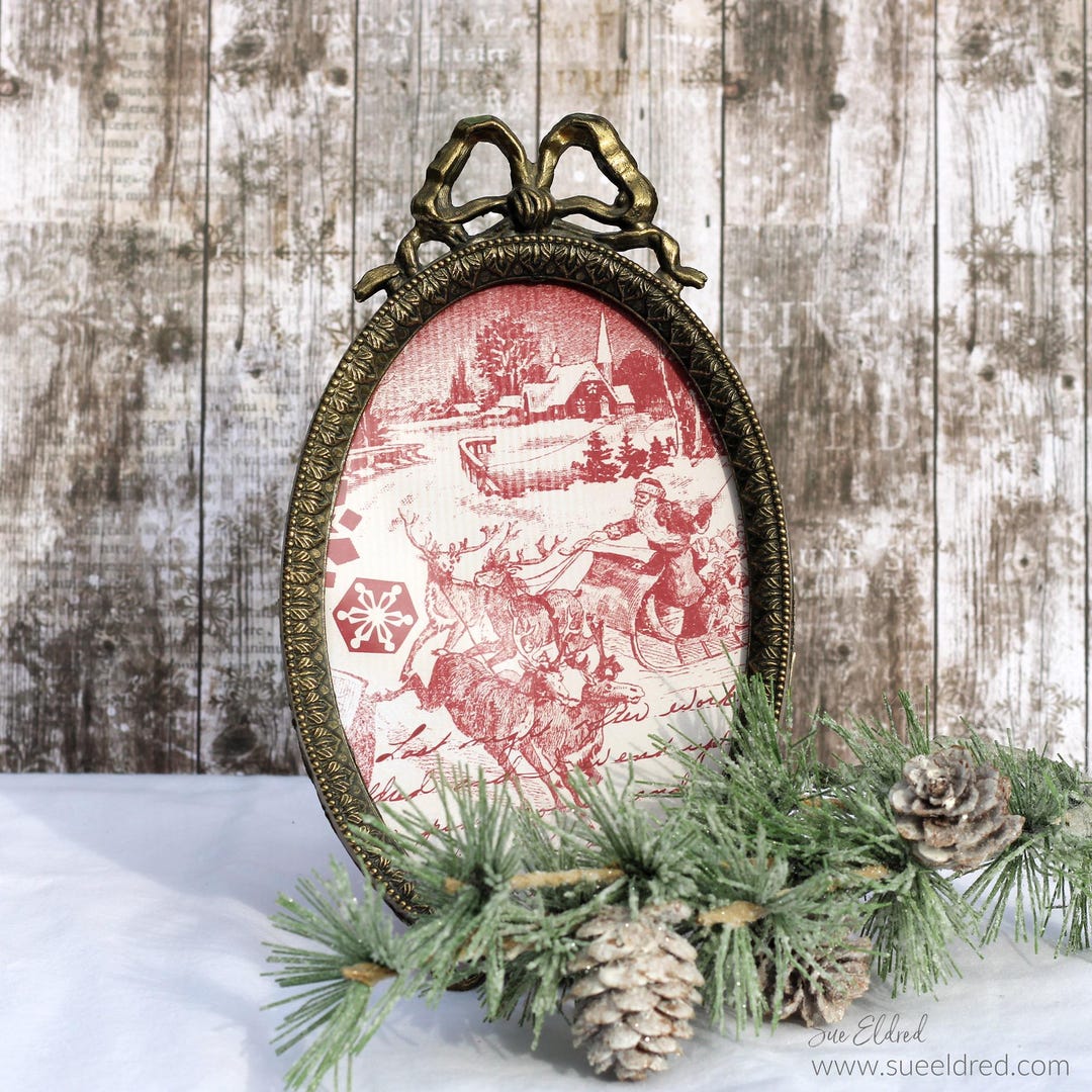 Vintage Metal Oval Frame With Bow - Etsy