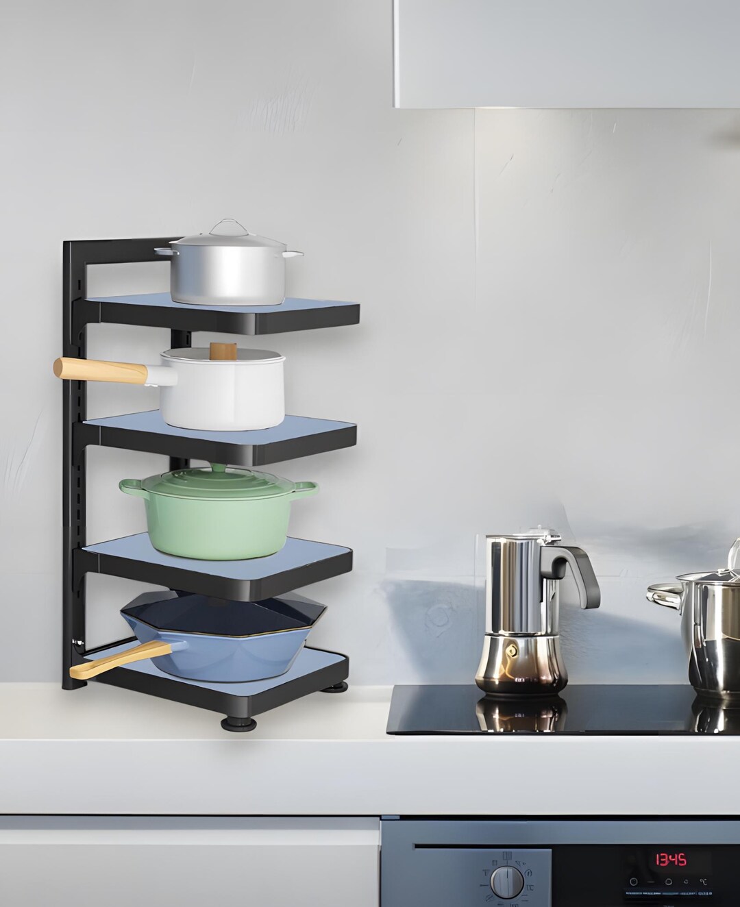 Adjustable Stainless Steel Pot Rack – Space-saving Kitchen Organizer ...