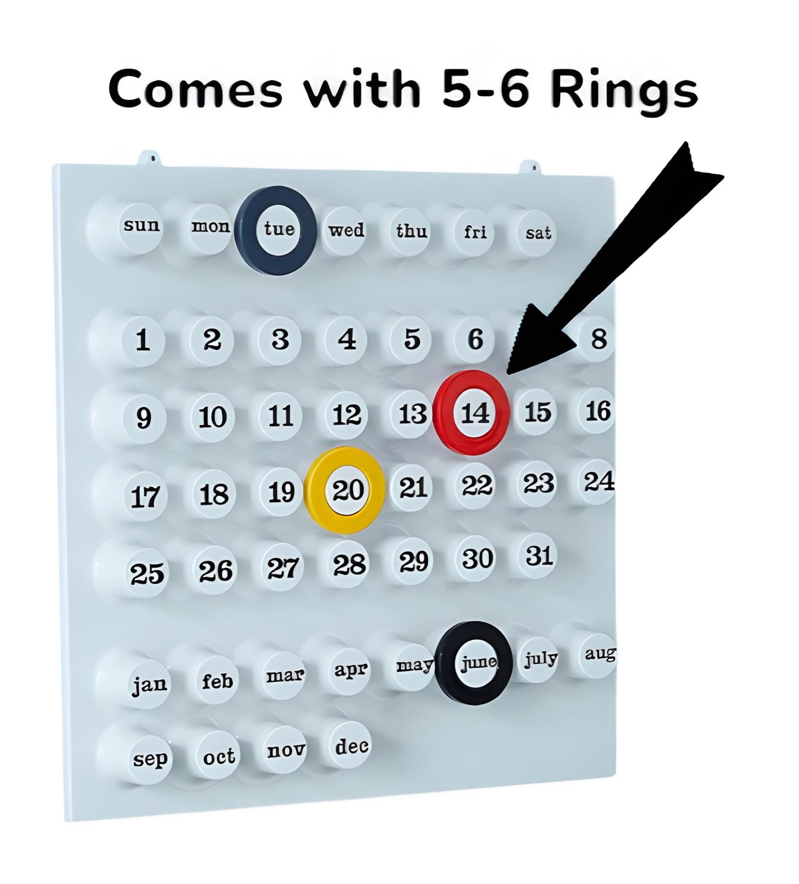 Perpetual Ring Date Calendar – Vintage-inspired Metal Calendar for Desk ...