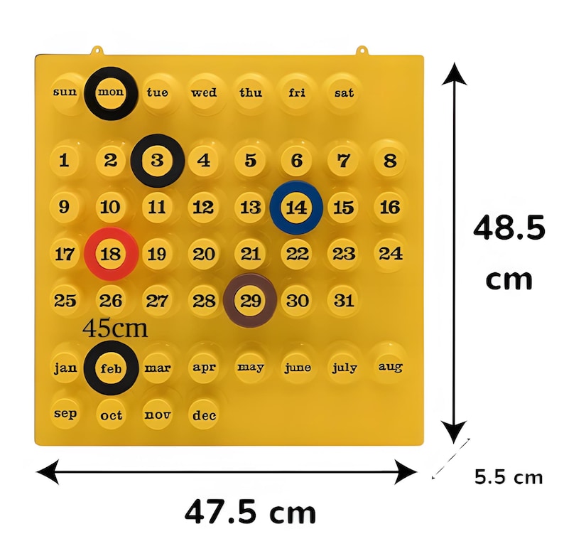 Perpetual Ring Date Calendar – Vintage-inspired Metal Calendar for Desk ...
