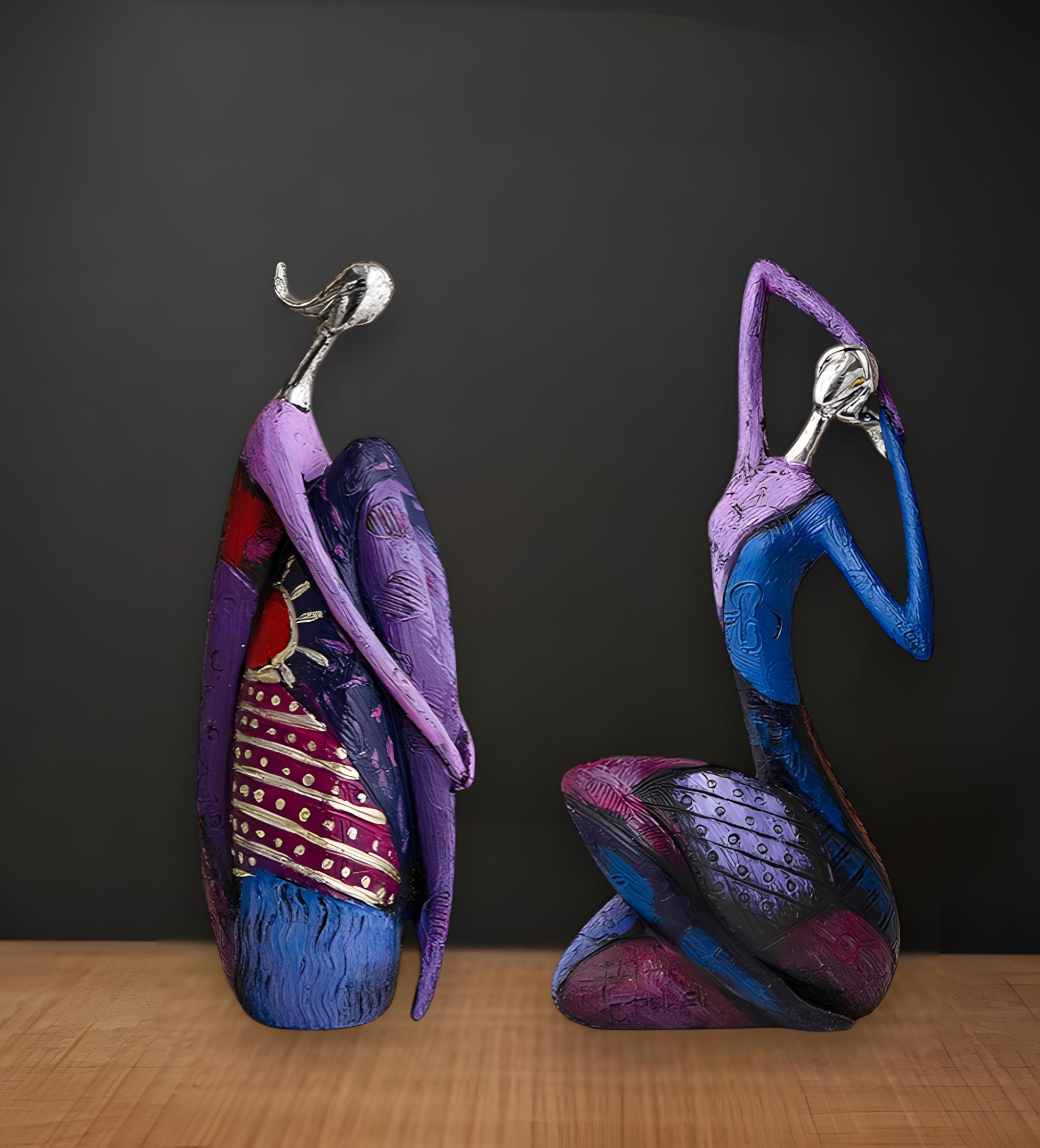 Nordic Abstract Women Figurine: Resin Native Costume Art Sculpture - Etsy