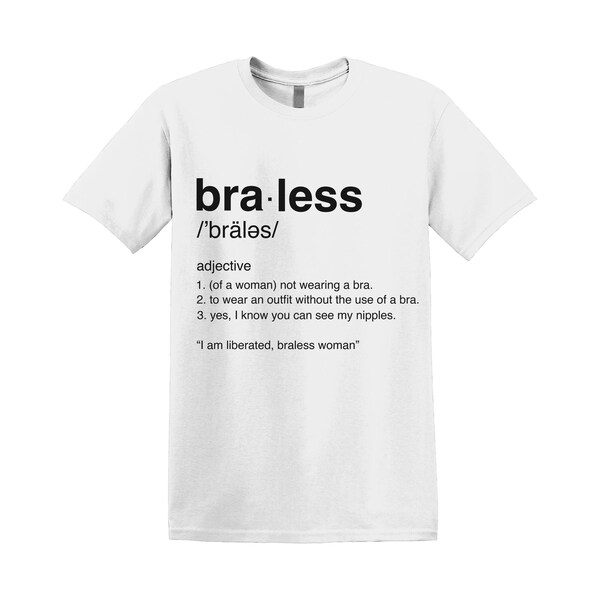 Braless T Shirt Etsy