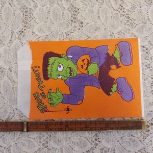 5 Vintage Frankenstein's Monster Halloween Trick or Treat Bags, 1980s ...