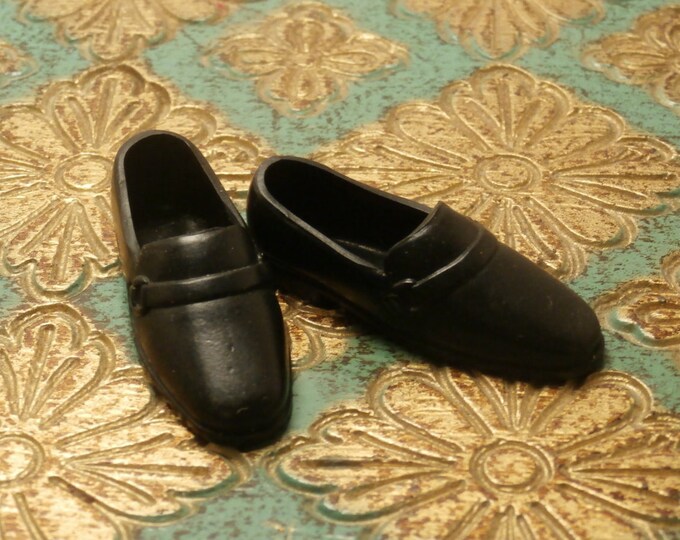 Japan Made Ken Shoes Squishy Black Soft Plastic, Vintage 1960s or 70s ...