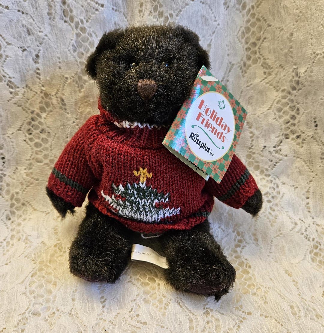 Vintage Russ Christmas Teddy Bear Collectible Russplus Holiday Friends ...