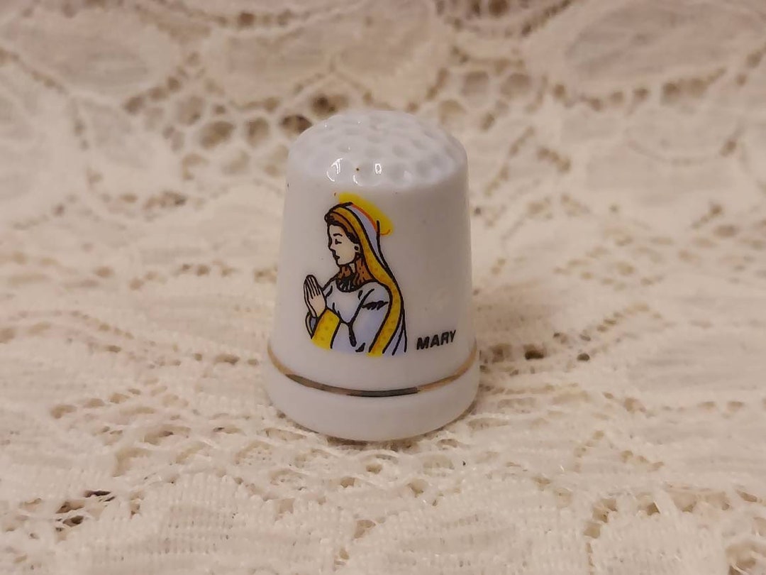 Virgin Mary Porcelain Thimble Vintage Saint Themed Collectible - Etsy