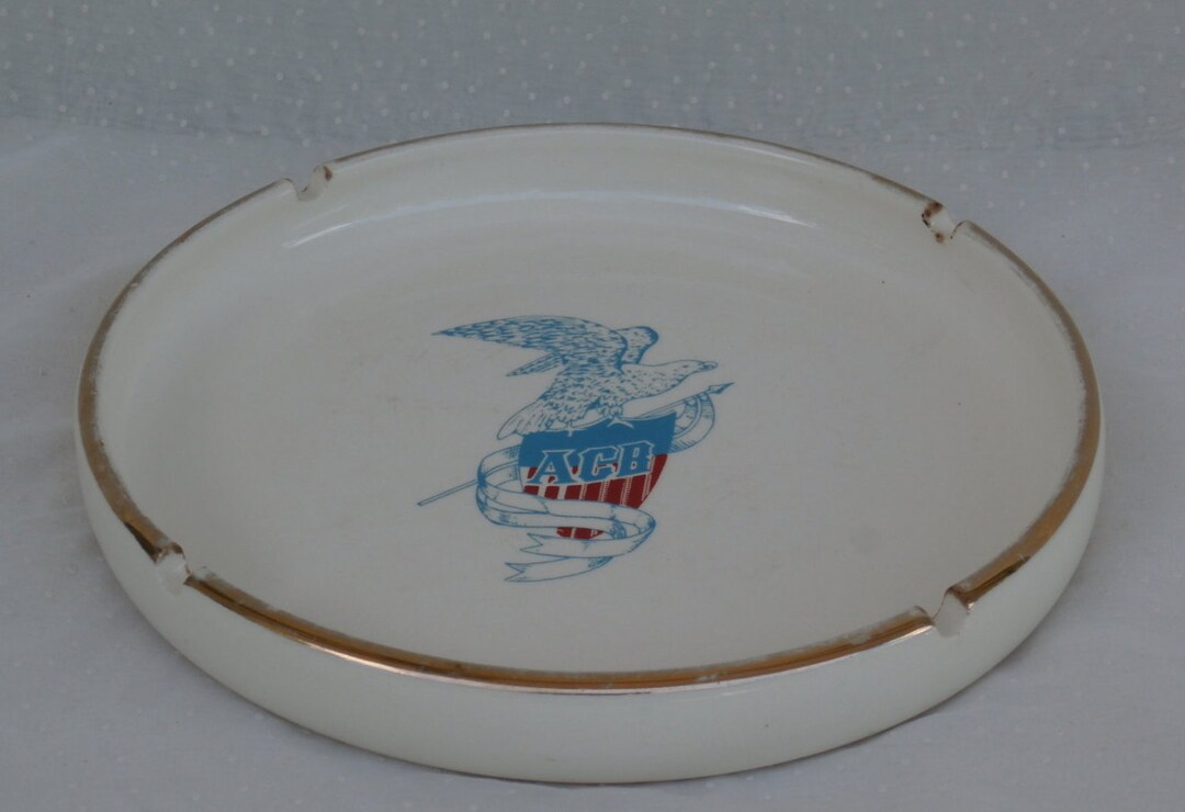 Vintage ACB Eagle Logo Jack Nadel Advertising Ash Tray Ashtray Red ...
