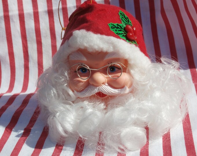 Santa Claus Doll Head, 4 Inches, Fluffy Beard and Felt Hat, Doll Craft ...