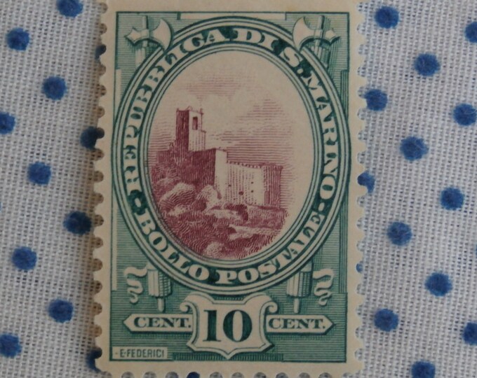 San Marino Bollo Postale 10 Cent Stamp 1929 - Etsy