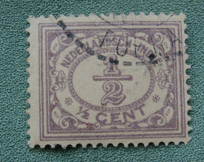 Early 1900s Dutch Indies Stamp, Nederlandsch Indie,1/2 Cent Violet - Etsy