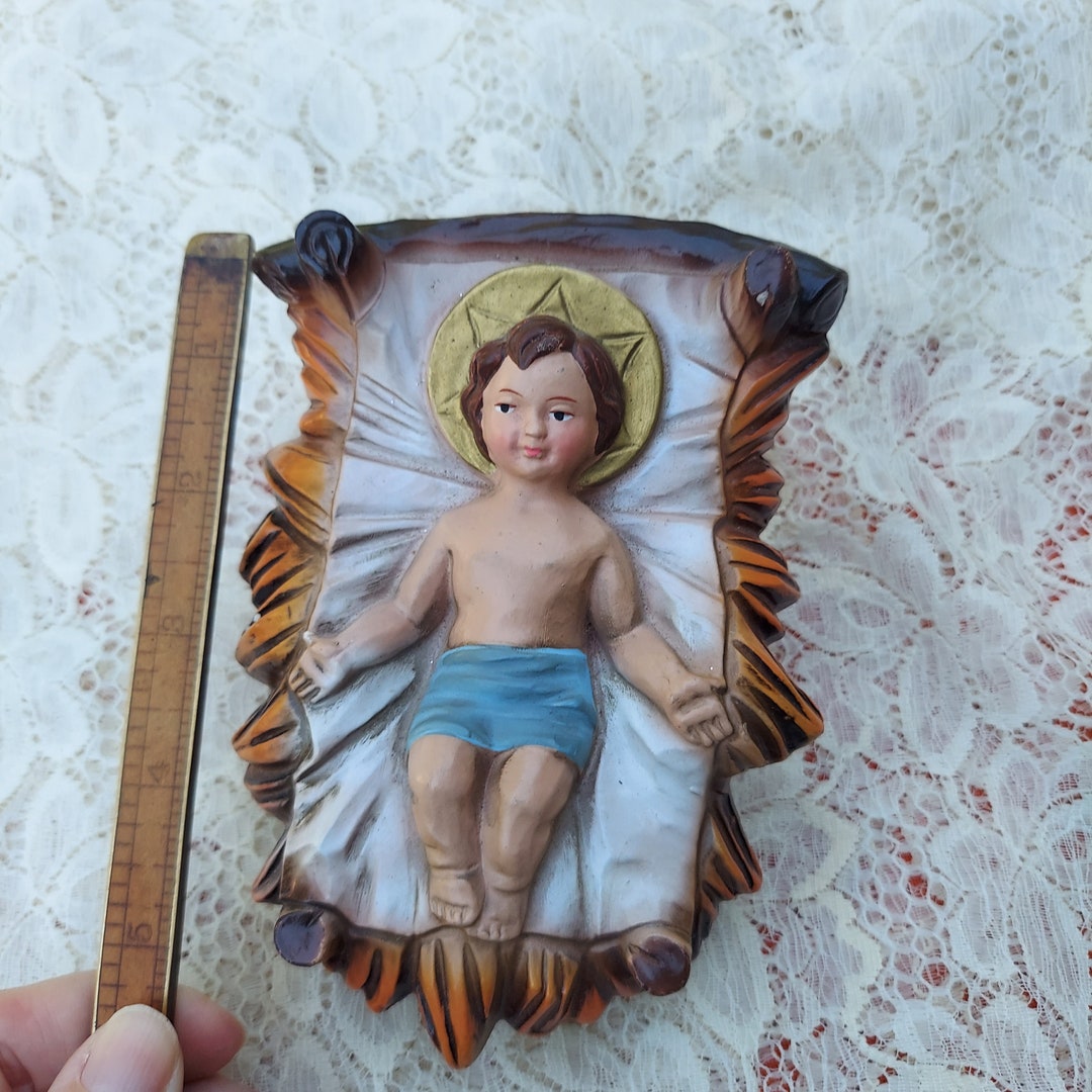 Large Baby Jesus Nativity Scene Figure, Vintage Paper Mache, Made in ...